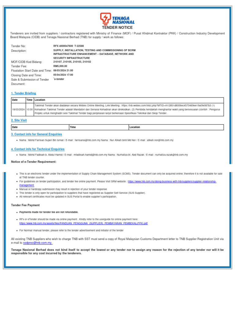 BCRM Tender | PDF | Business