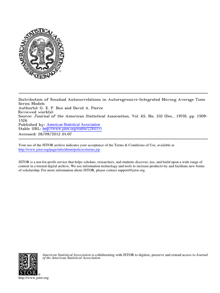 American Statistical Association | PDF | Autoregressive Integrated Moving Average ...