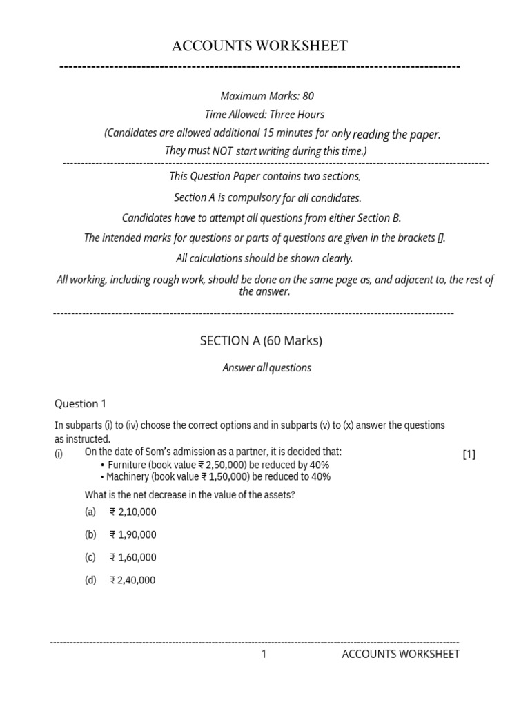 ACCOUNTSWORKSHEET | PDF | Debits And Credits | Goodwill (Accounting)
