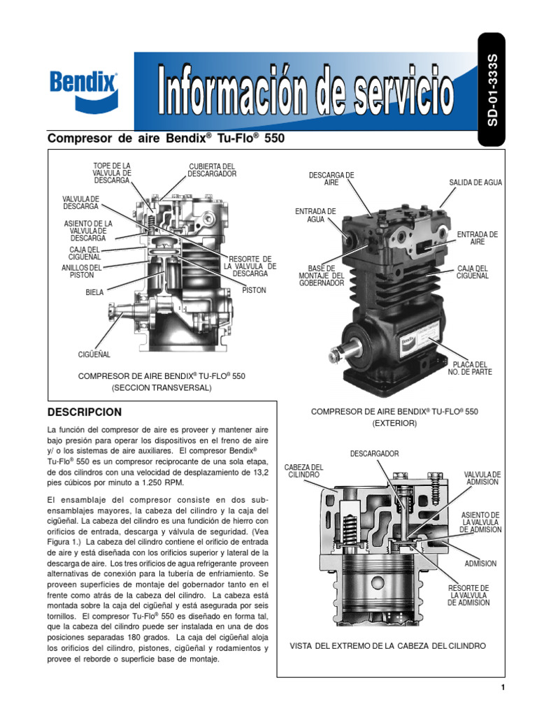 Compresor Tu+Flo+550 | PDF | Pistón | Compresor de gas