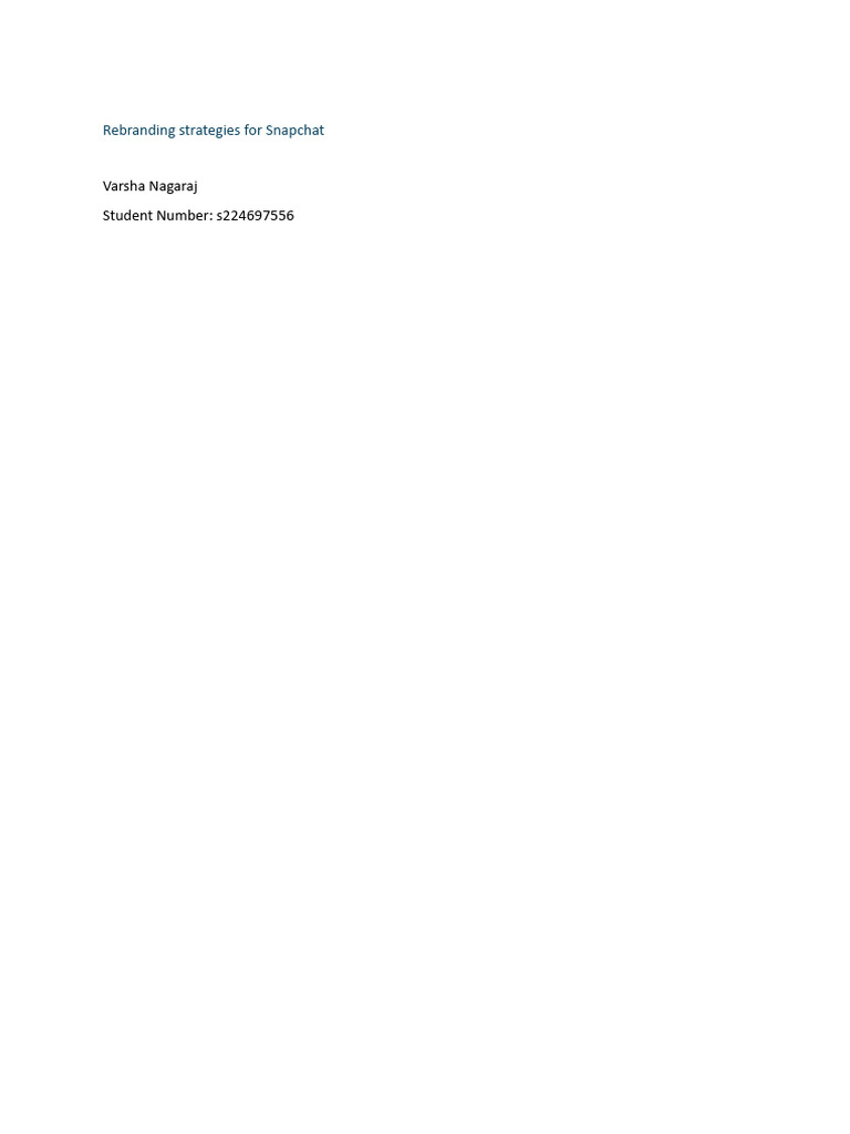 Snapchat Rebranding Strategies Analysis | PDF | Snapchat | Cyberspace