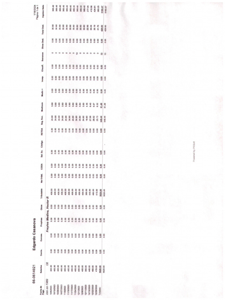 Hector Freytes Informacion de Nomina Q-4 | PDF