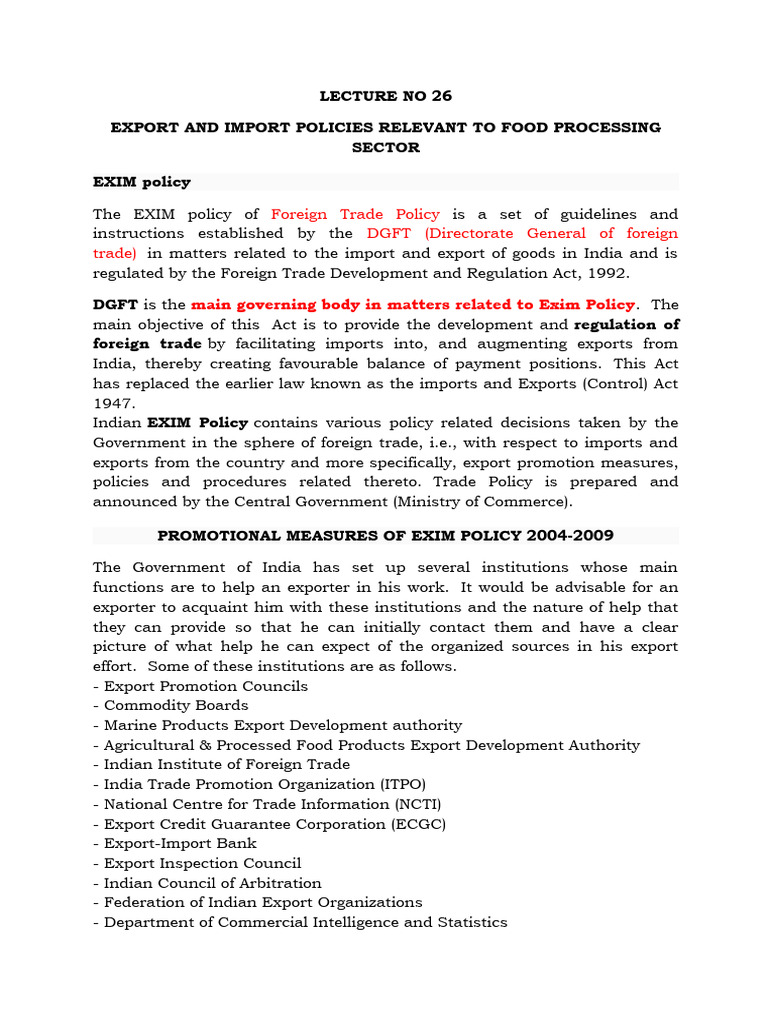 EXIM Policy | PDF | Trade | Economies