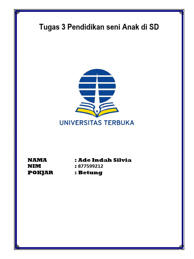 Tugas 3 Pendidikan Seni Di SD-1 | PDF | Sains & Matematika