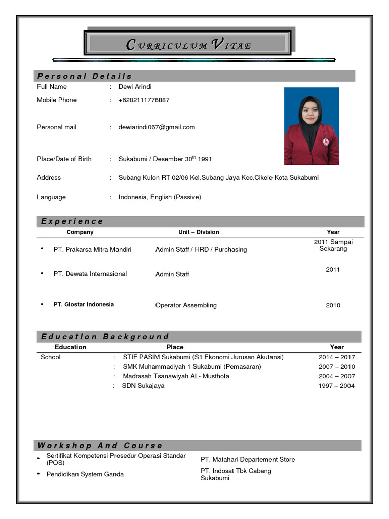 Dewi Arindi - CV (Update) | PDF