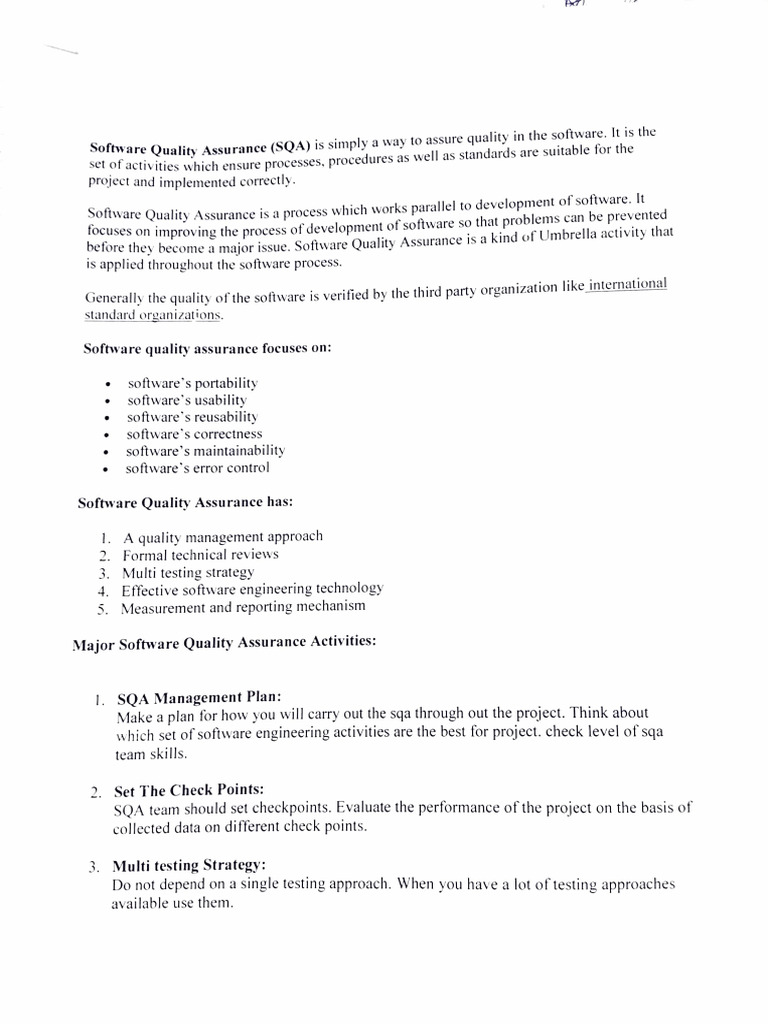 Software Quality Assurance Overview | PDF | Software Quality | Quality Assurance