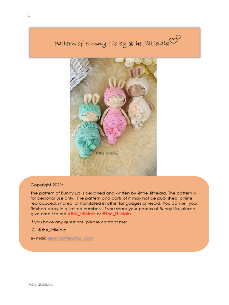 Zayka Lio | PDF | Embroidery | Crochet