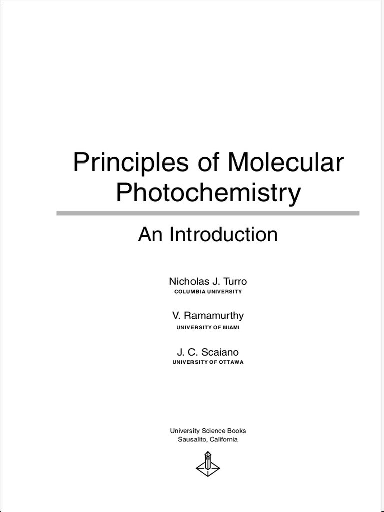 Principles of Molecular Photochemistry An Introduction 1nbsped ...