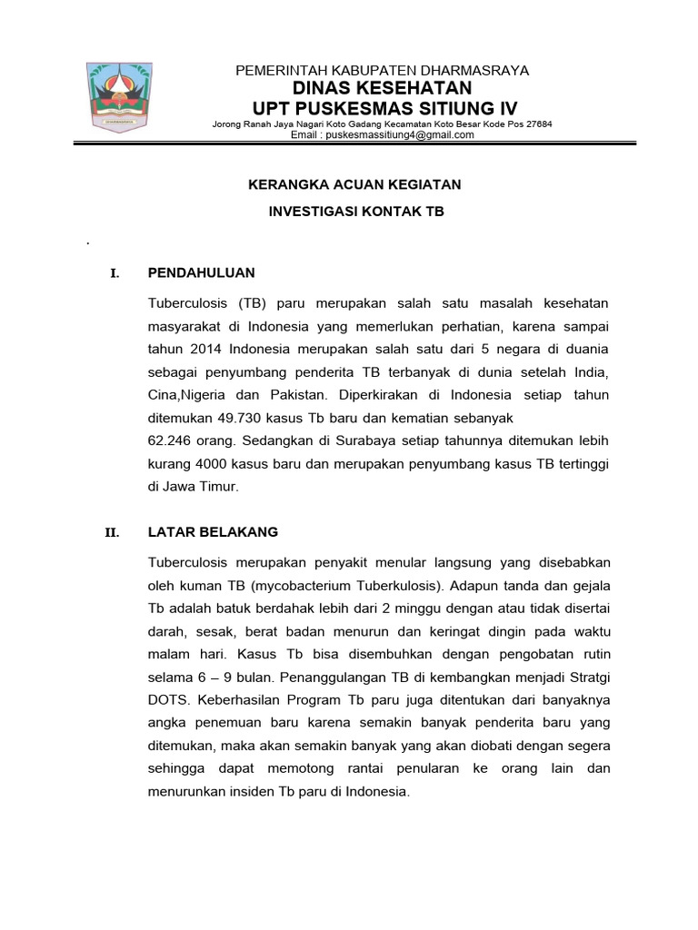 Kak Invertigasi Kontak TB | PDF