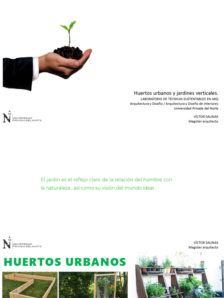 Huertos Urbanos y Jardines Verticales | PDF | Agricultura urbana | Semilla