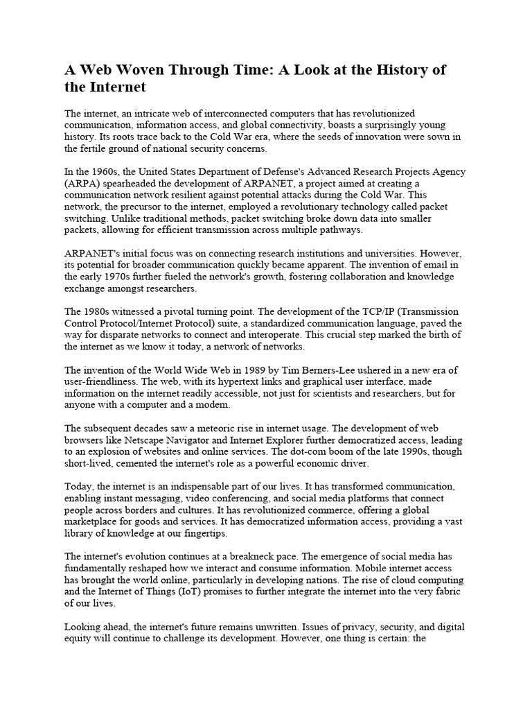 A Web Woven Through Time | PDF | Internet | Computer Network