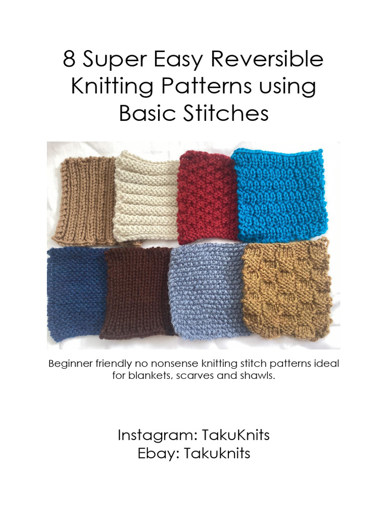 Reversible Knit Stitch Patterns | Download Free PDF | Knitting | Basic ...