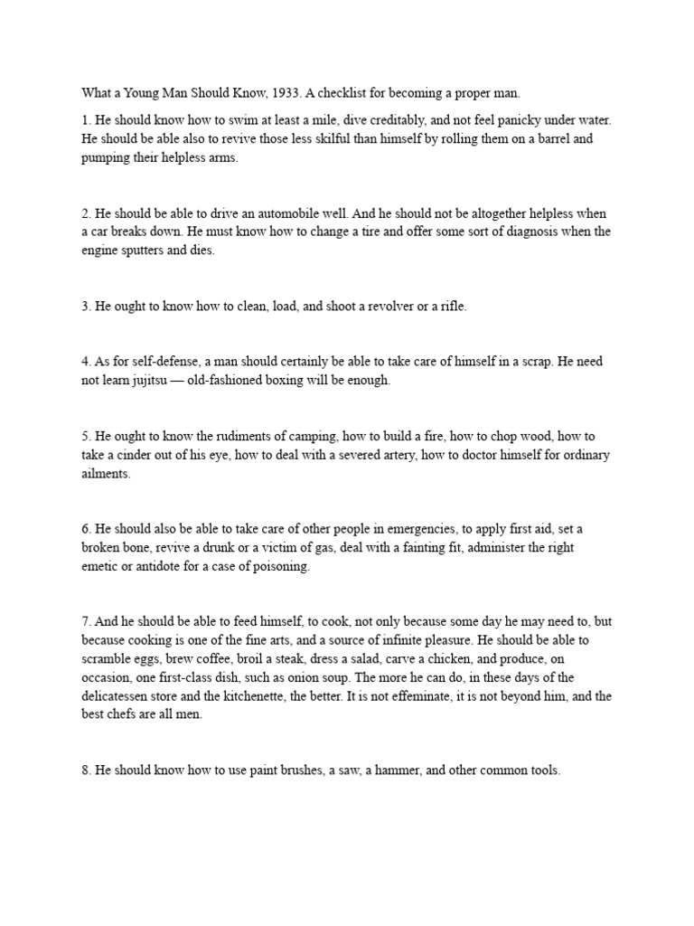 What A Man Should Know | PDF