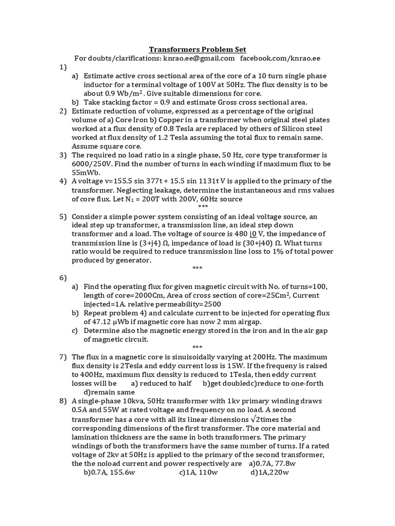 Typed Transformers Problems 2016 | PDF | Transformer | Materials Science