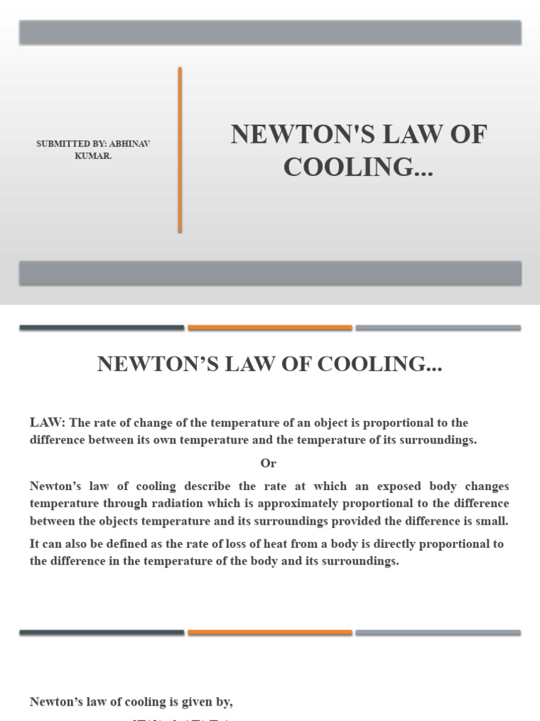 Newton's Law of Cooling Explained | PDF | Mechanics | Theoretical Physics