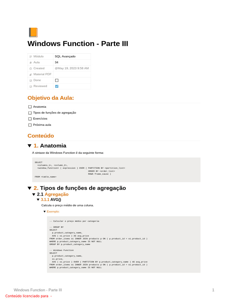 Windows Functions in SQL: Advanced Techniques | PDF | Sql | Databases