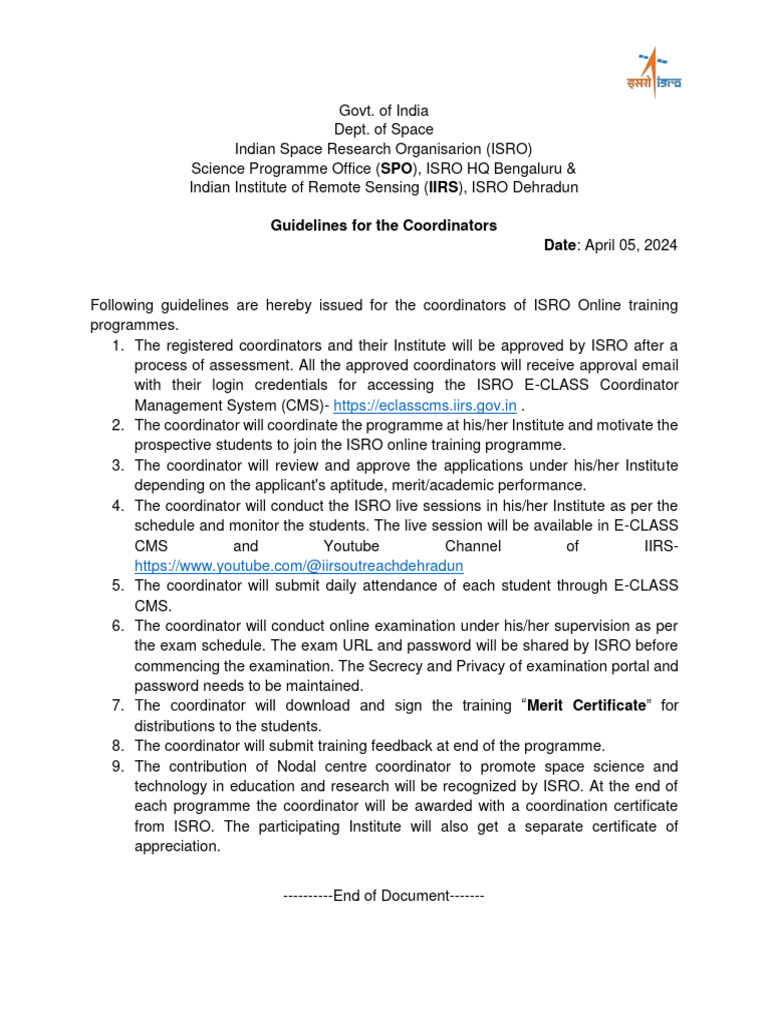 IIRS Course Guideline For Coordinators | PDF | Educational Technology