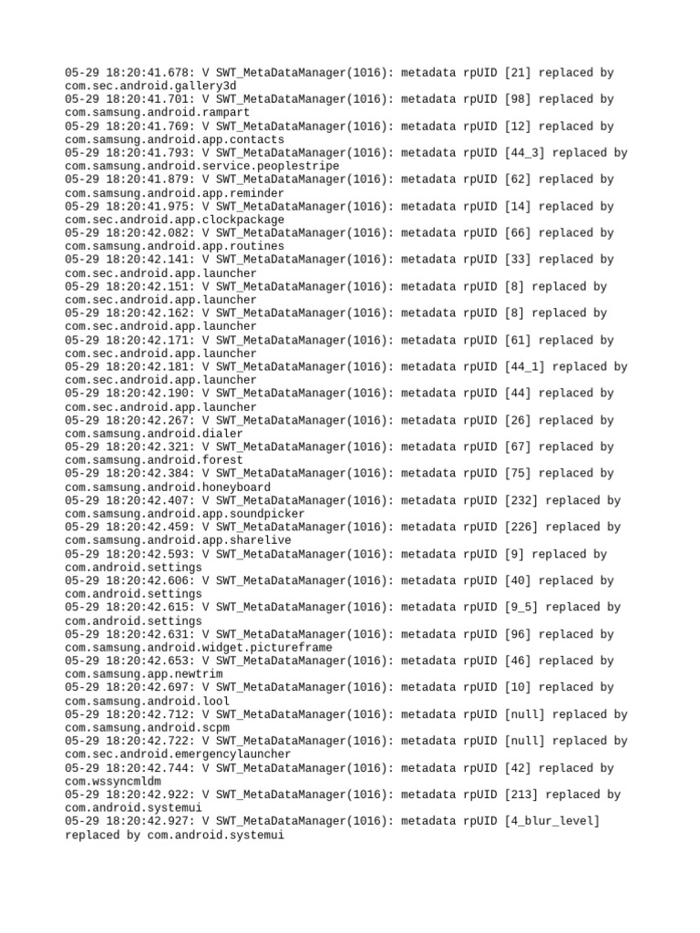 Samsung App Metadata Logs | PDF