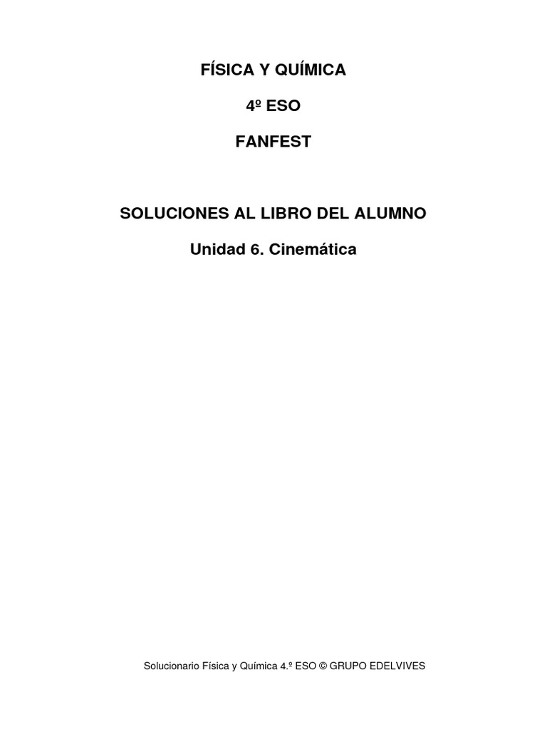 Ejercicios 1 Ev. - Cinemática FYQ 4º ESO Global | PDF | Velocidad | Frecuencia