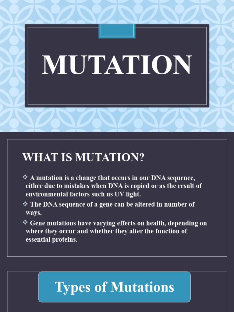 MUTATION | PDF | Mutation | Point Mutation