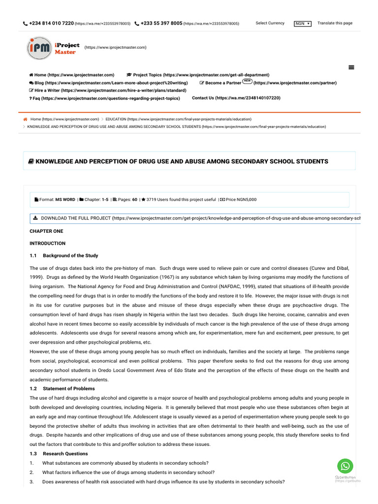 Drug Use Perception in Schools | PDF | Substance Abuse | Schools