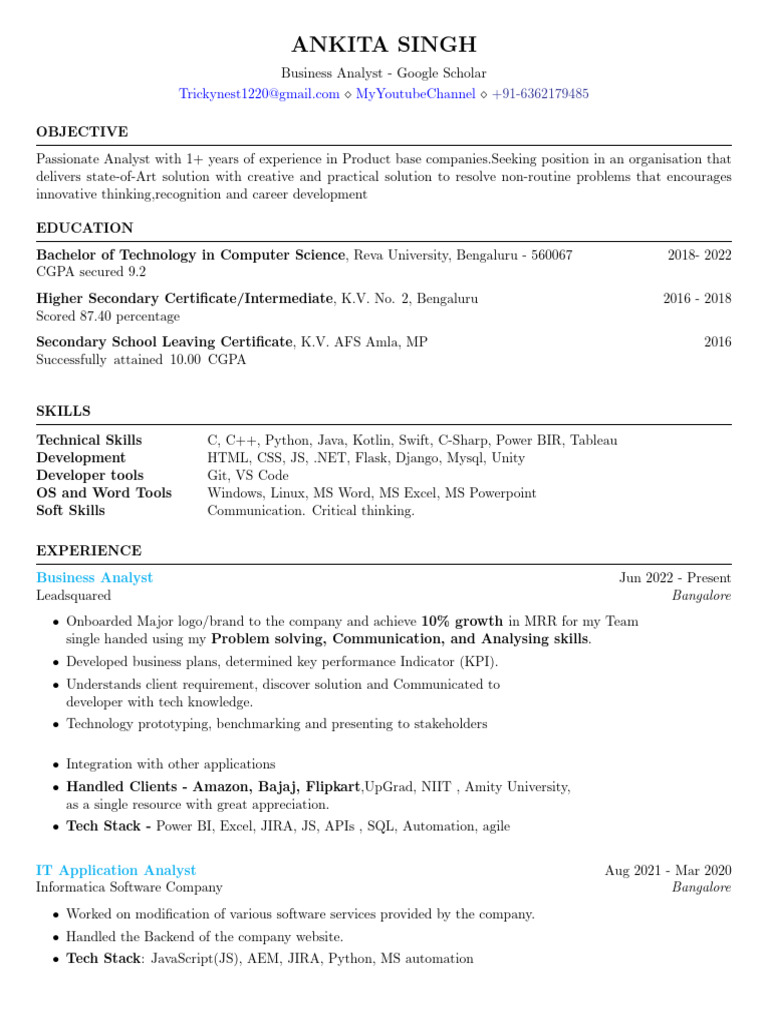 23_Ankita_resume | Download Free PDF | World Wide Web | Internet & Web