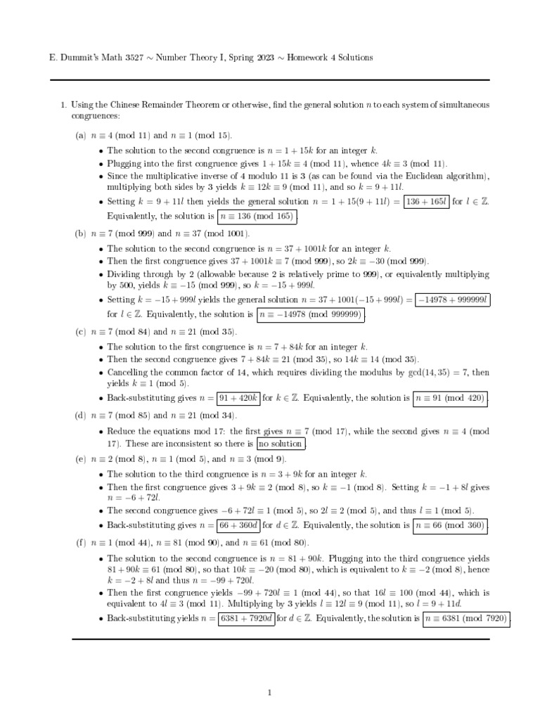 3527 Homework 4 Solutions | PDF | Algebra | Abstract Algebra