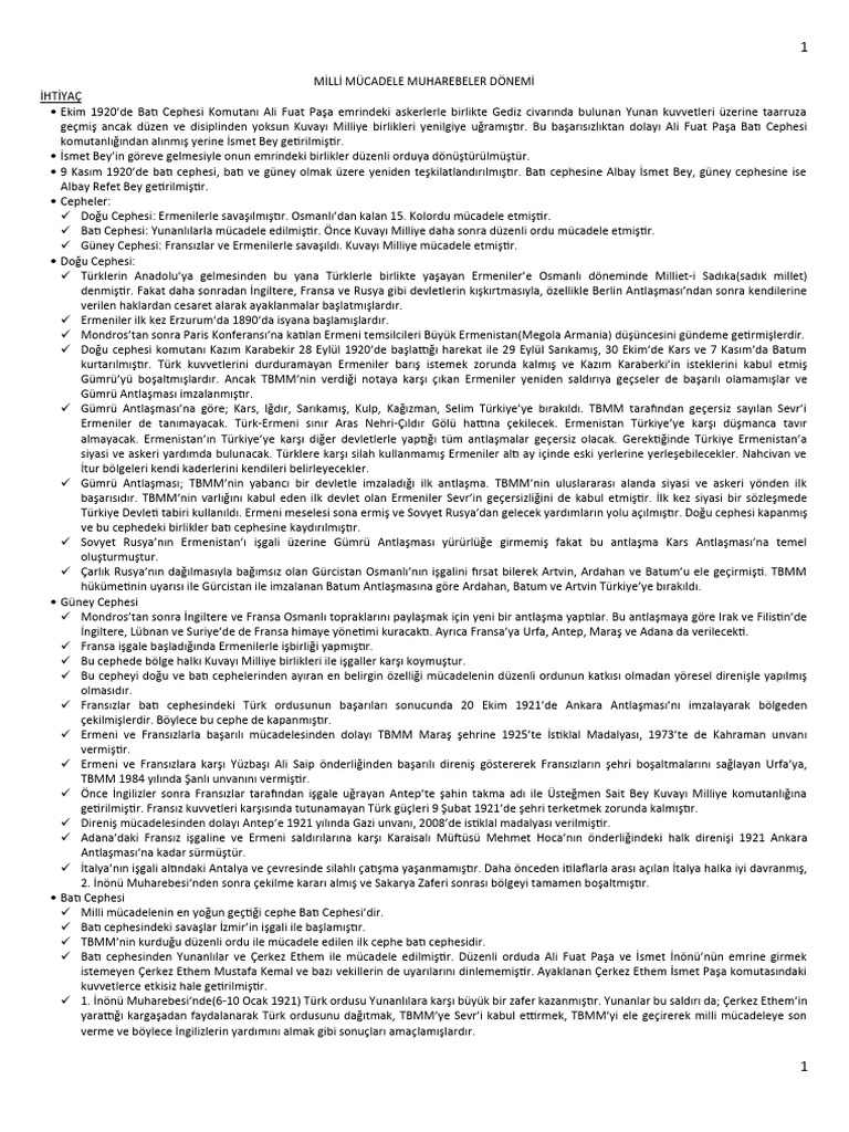 12.Sinif-Tarih-Milli-Mucadele-Muharebeler-Donemi-Ders-Notlari- | PDF 12.Sinif-Tarih-Milli-Mucadele-Muharebeler-Donemi-Ders-Notlari- | PDF