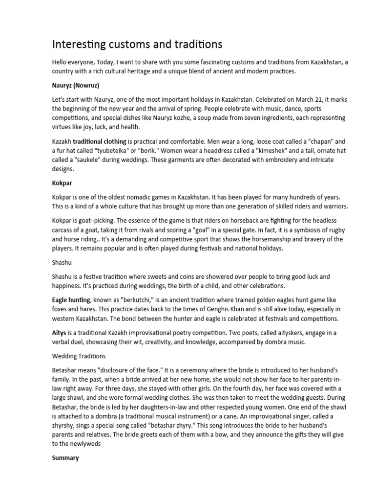 Interesting Customs and Traditions | PDF | Wedding