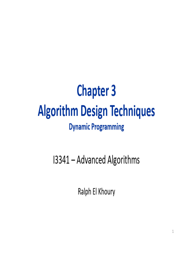 Ch03i3341 AlgoDesign3 DP en | PDF | Dynamic Programming | Graph Theory