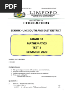 Mathematics P1 Common Paper Grade 11 2014 Memo Eng | PDF | Mathematics | Mathematical Objects