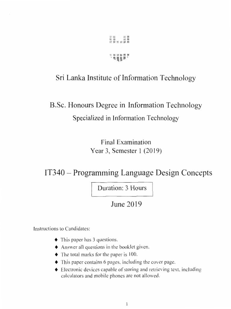 IT340 - Programming Language Design Concepts3 | PDF | Linguistics | Software Engineering