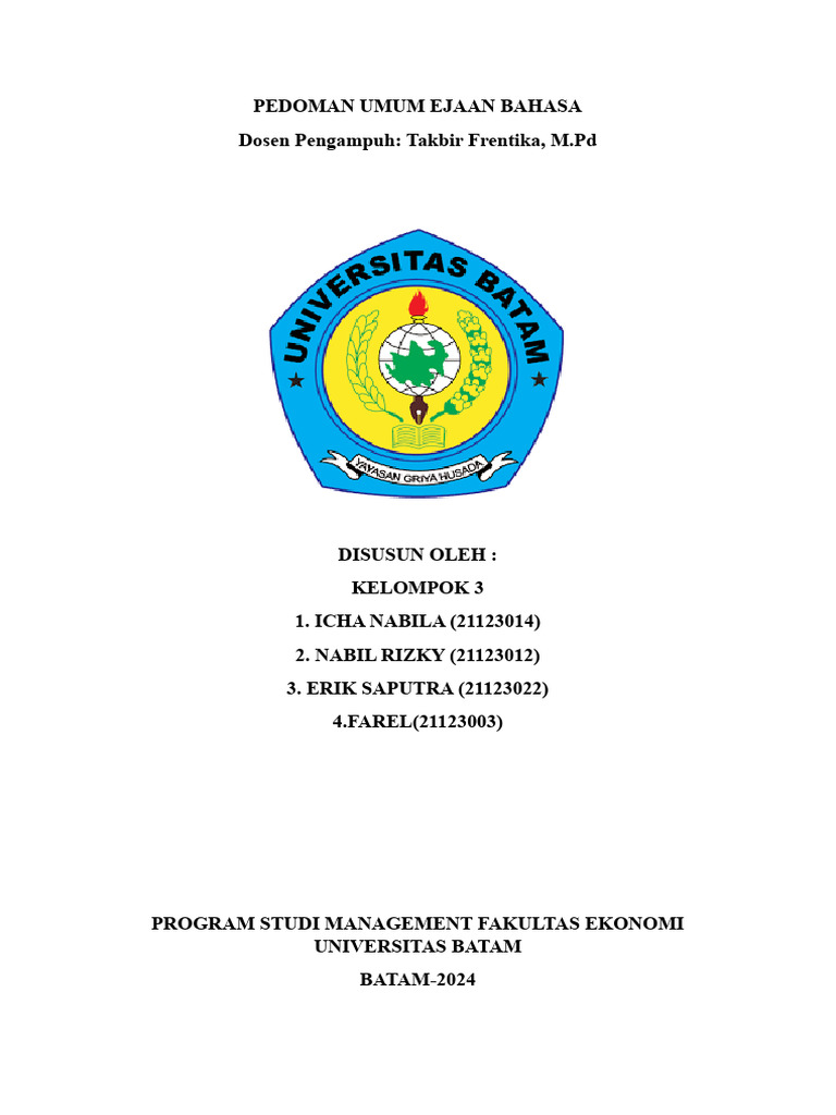 Pedoman Umum Ejaan Bahasa | PDF