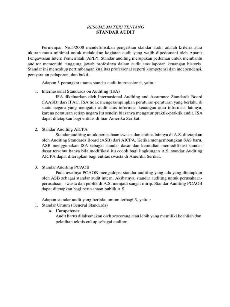 Standar Audit | PDF | Bisnis