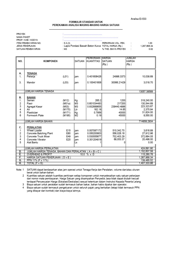 Lapis Pondasi Bawah Beton Kurus | PDF