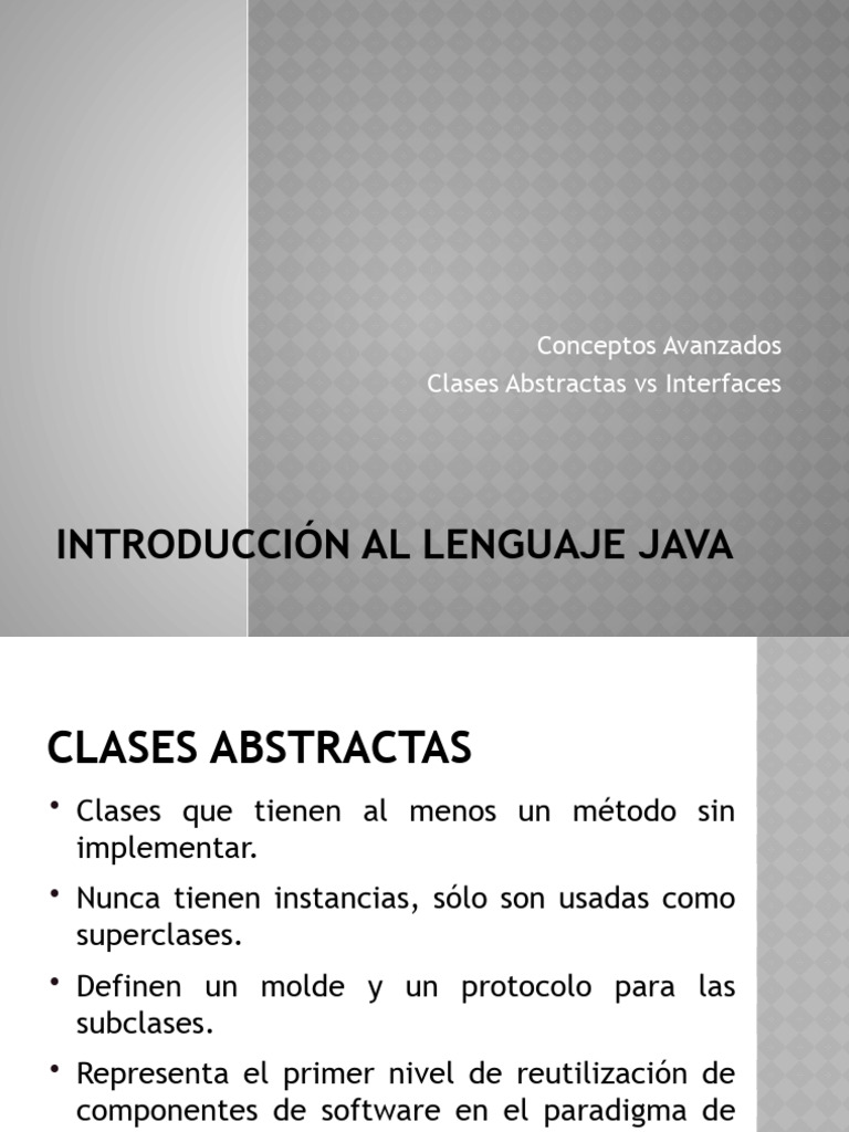 Clases Abstractas e Interfaces | PDF | Objeto (informática) | Clase (Programación informática)