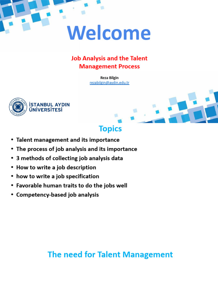 03 Job Analysis and The Talent Management Process | PDF | Talent ...