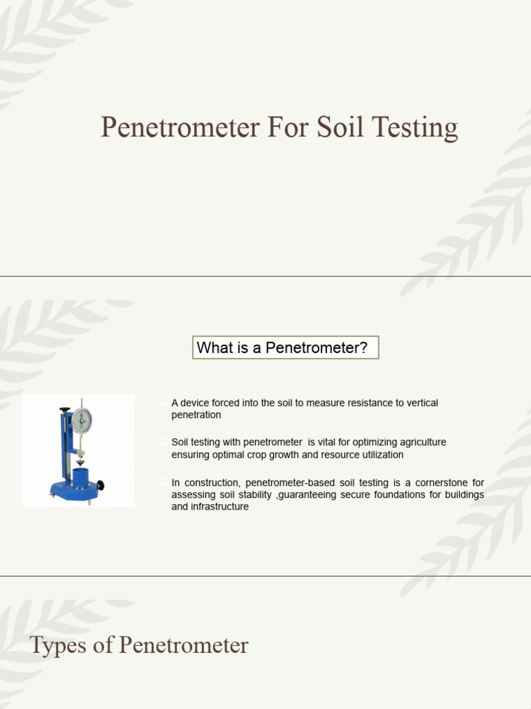 Penetrometer For Soil Testing | PDF | Soil | Surface Runoff