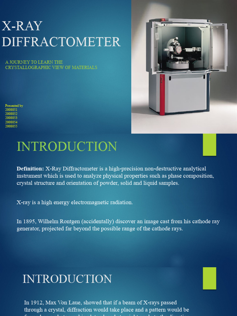 X-Ray Diffractometer | PDF | X Ray Crystallography | X Ray