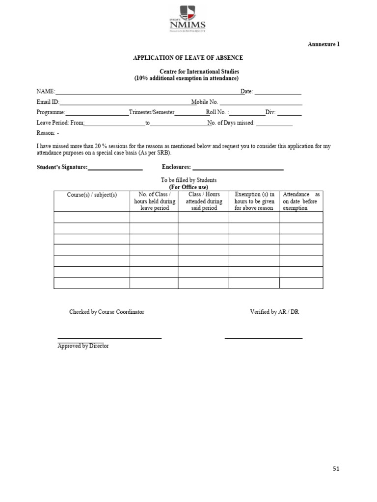 Leave Application | PDF