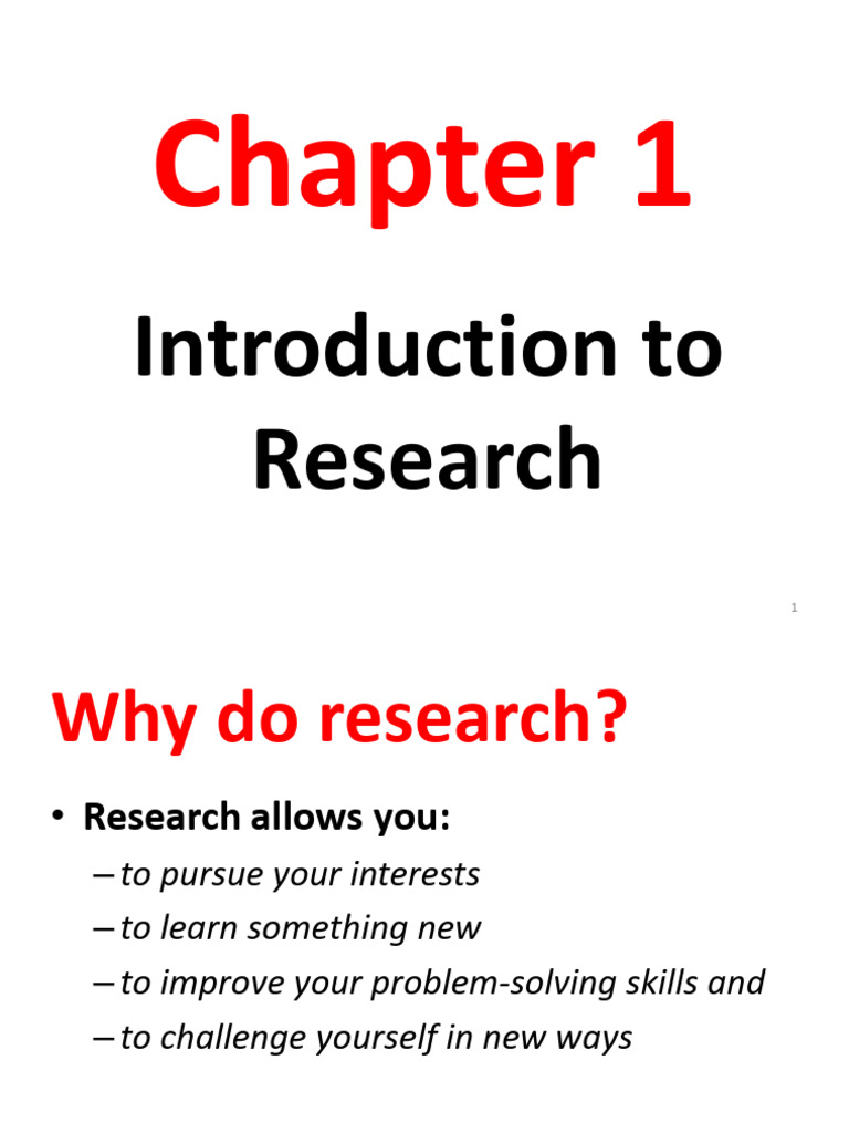 Chapter-1-Introduction To Research | PDF | Methodology | Reality