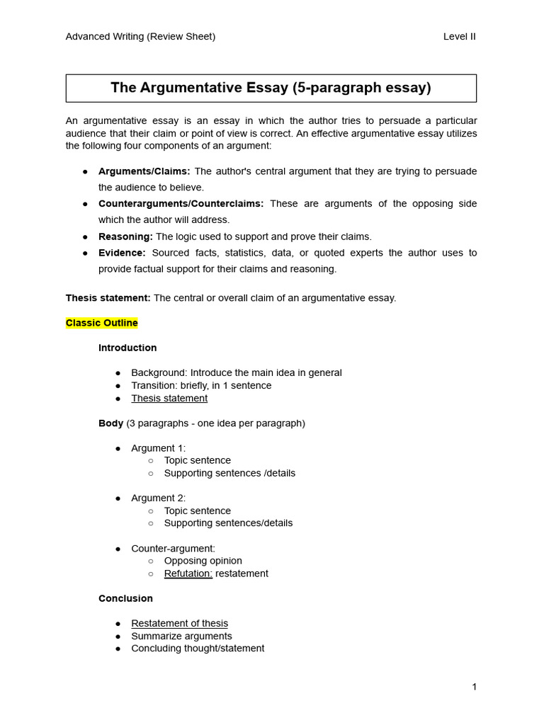 Advanced Writing (Semester 1) | PDF | Argument | Essays