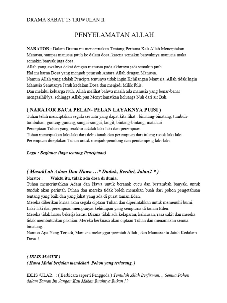 DRAMA Sabat 13 TRIWULAN II | PDF