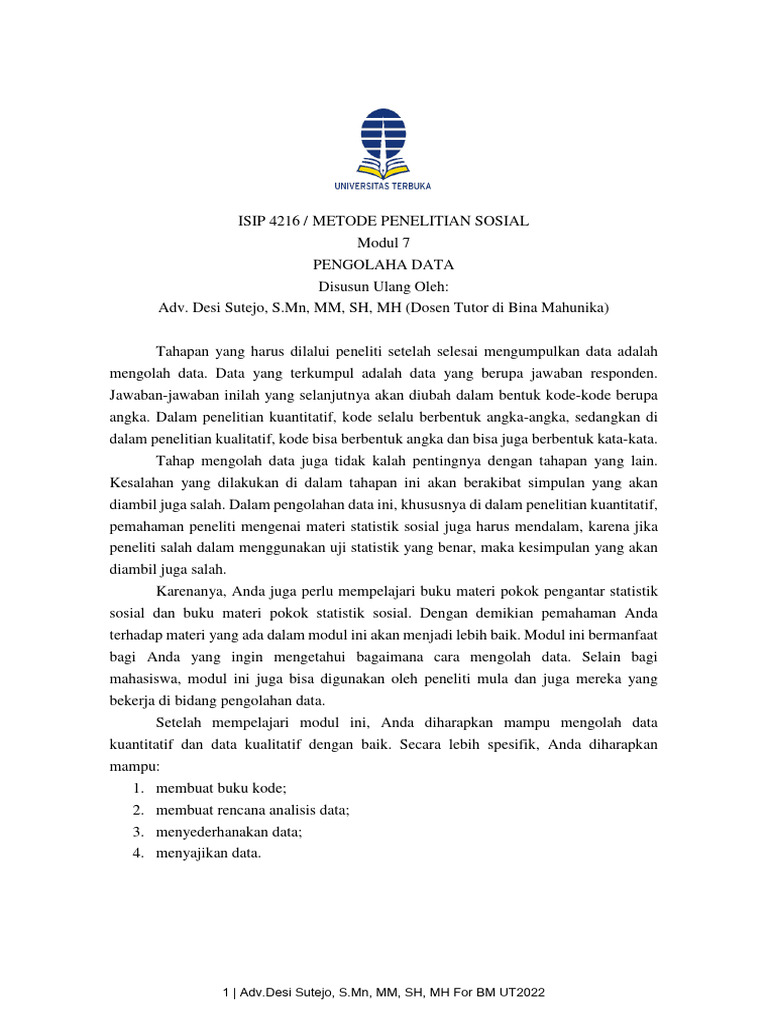 MPS Modul 7 BMP Word | PDF | Kesehatan Holistik