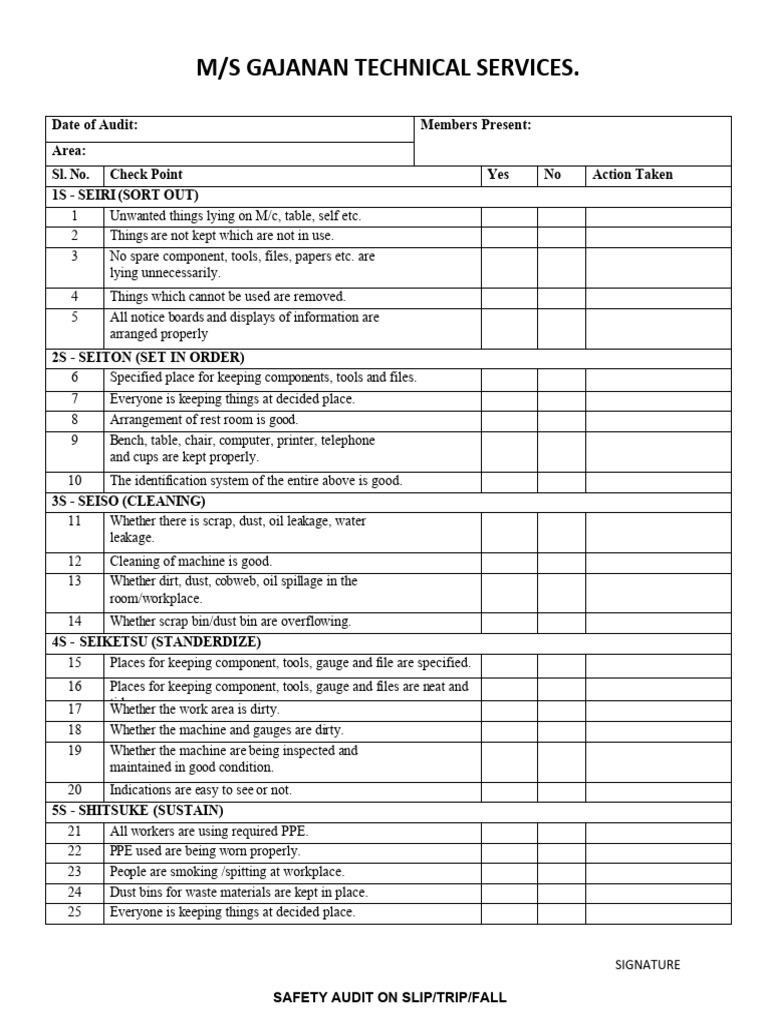 5s audit FORMET | PDF | Stairs