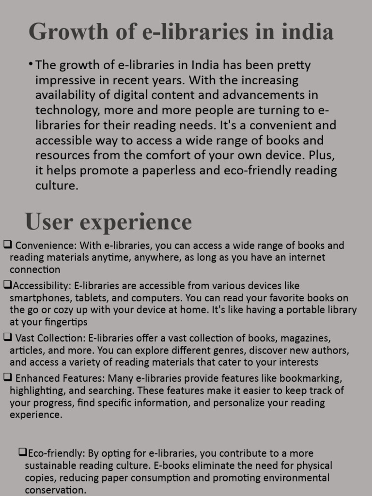 Growth of E-Libraries in India | PDF