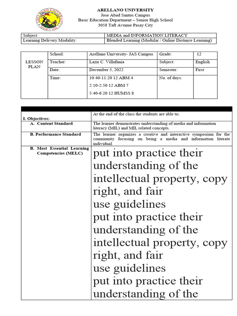 L3 Visual Media MIL PB | PDF | Teachers | Learning