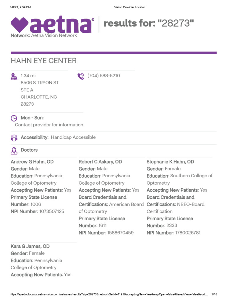Vision Provider Locator | PDF | Optometry