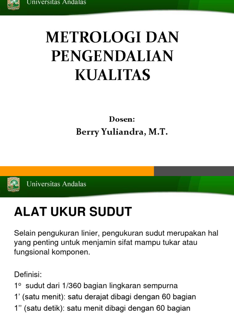 Alat Ukur Sudut dan Metode Pengukuran | PDF