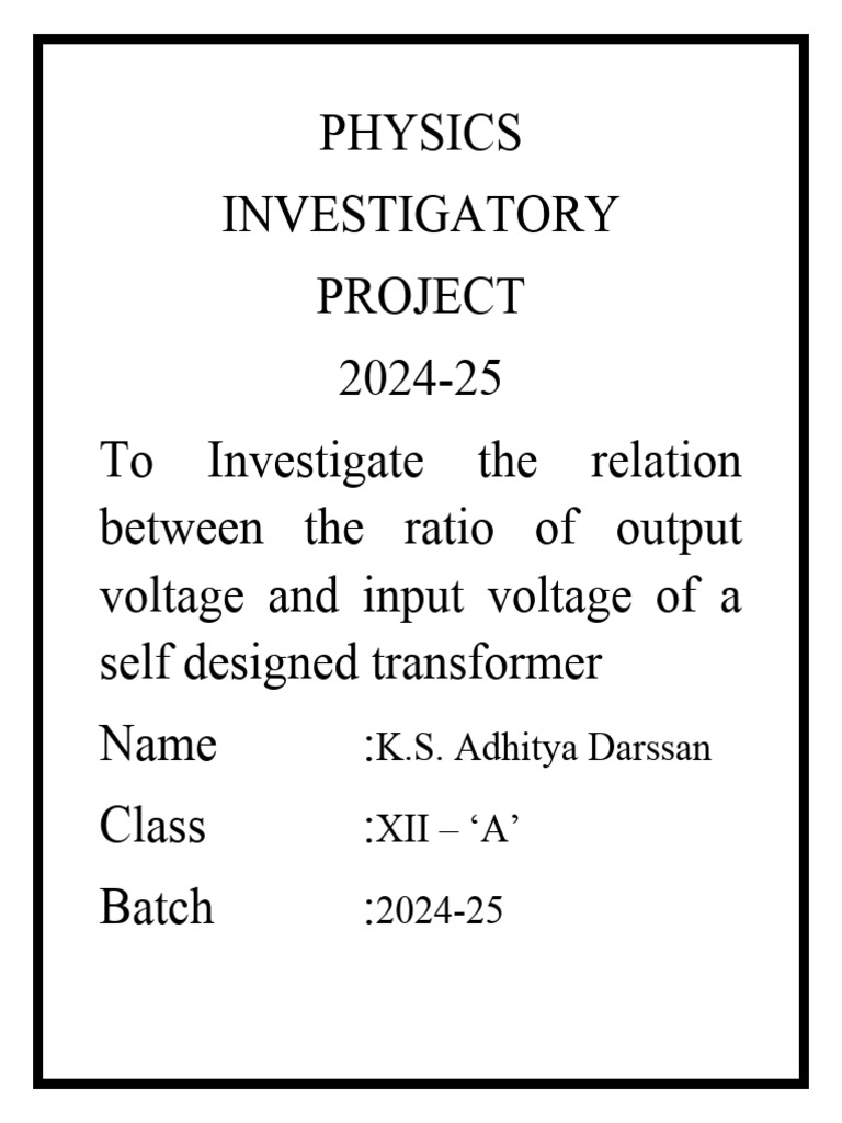 12 physics ip 2024 - 25 (1) | PDF | Transformer | Inductor